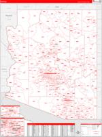 Arizona Zip Code Wall Map Basic Style by MarketMAPS - MapSales